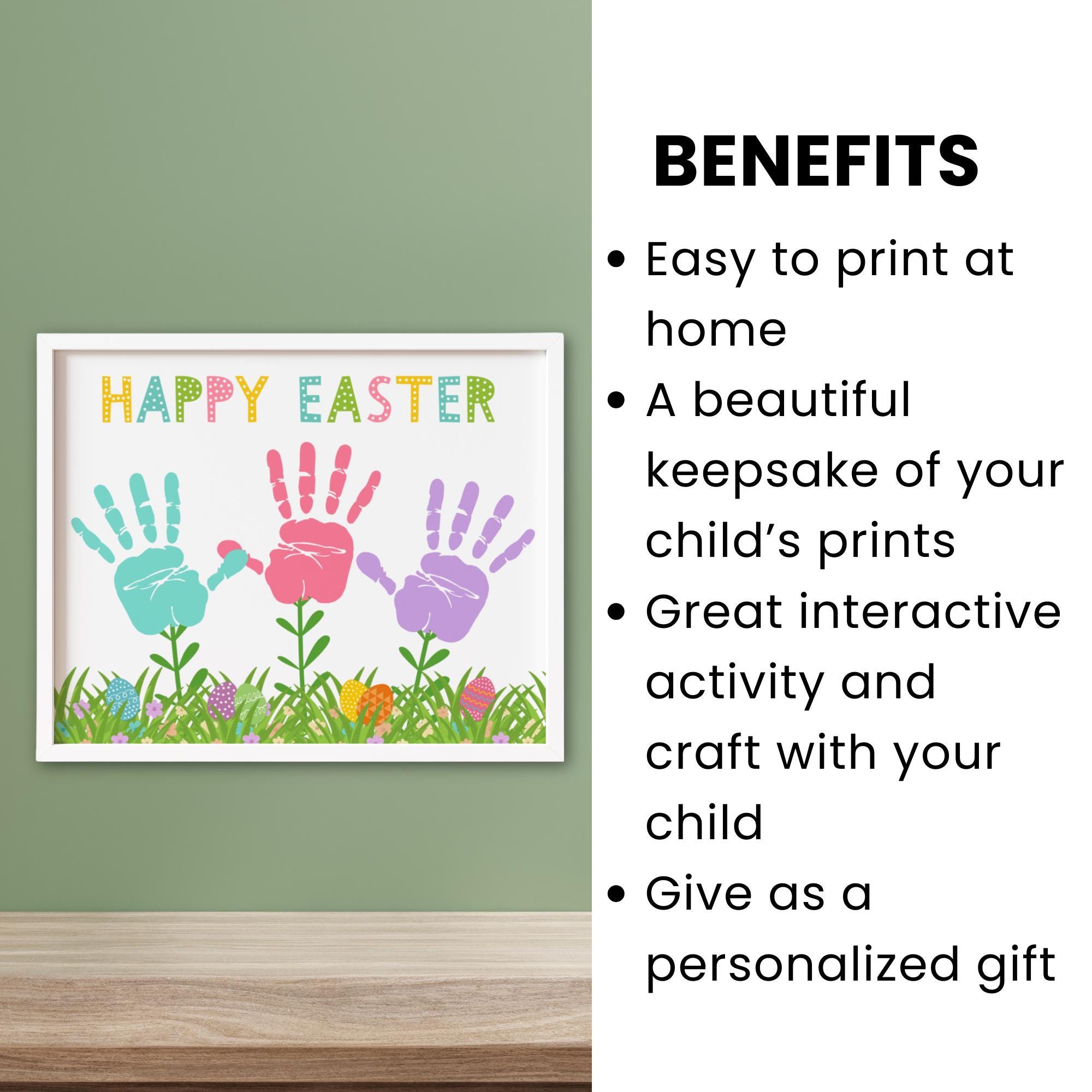Easter Handprint Craft With Flowers, Spring Daycare Craft Printable ...