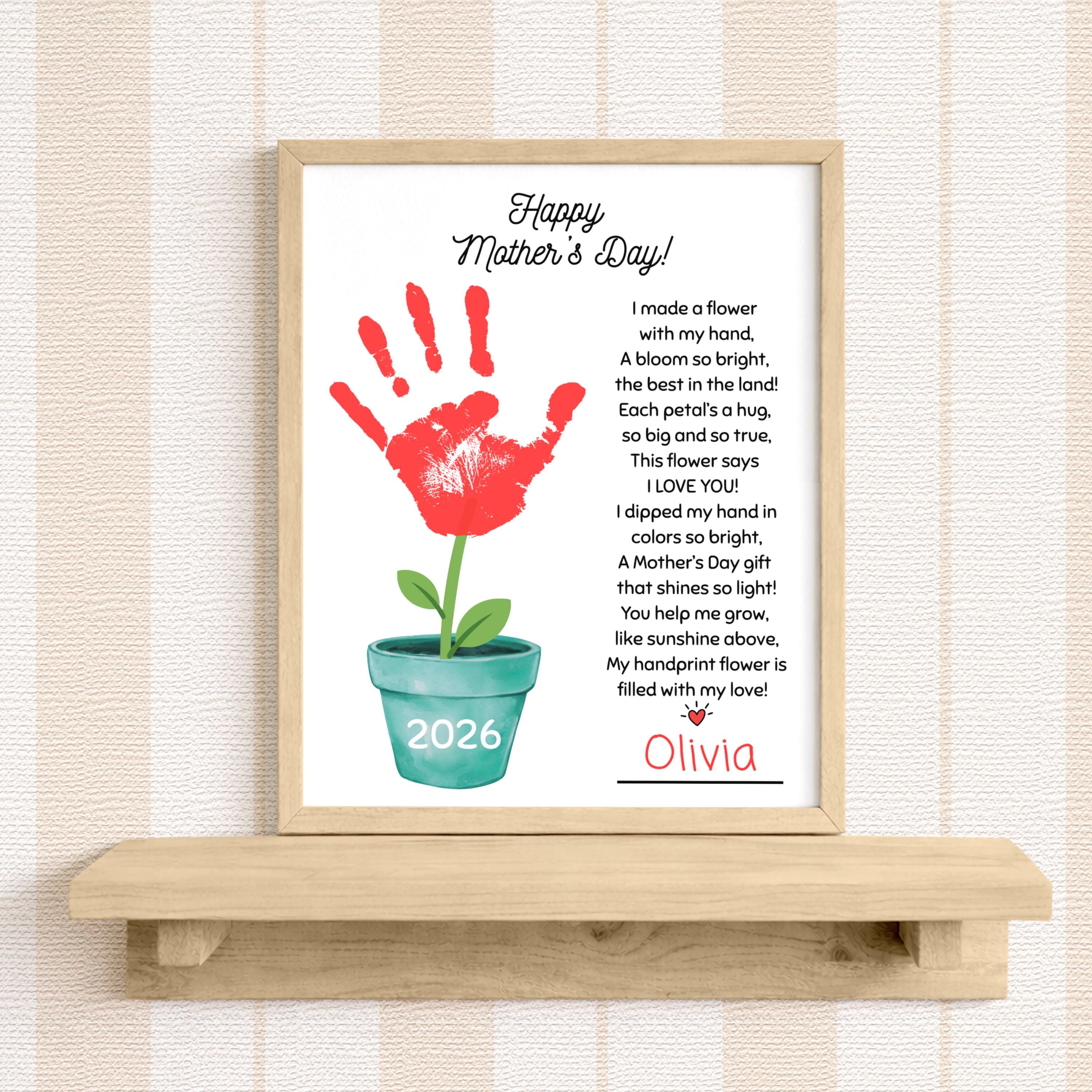 Mother's Day Handprint Poem | Flower Handprint Craft Printable ...