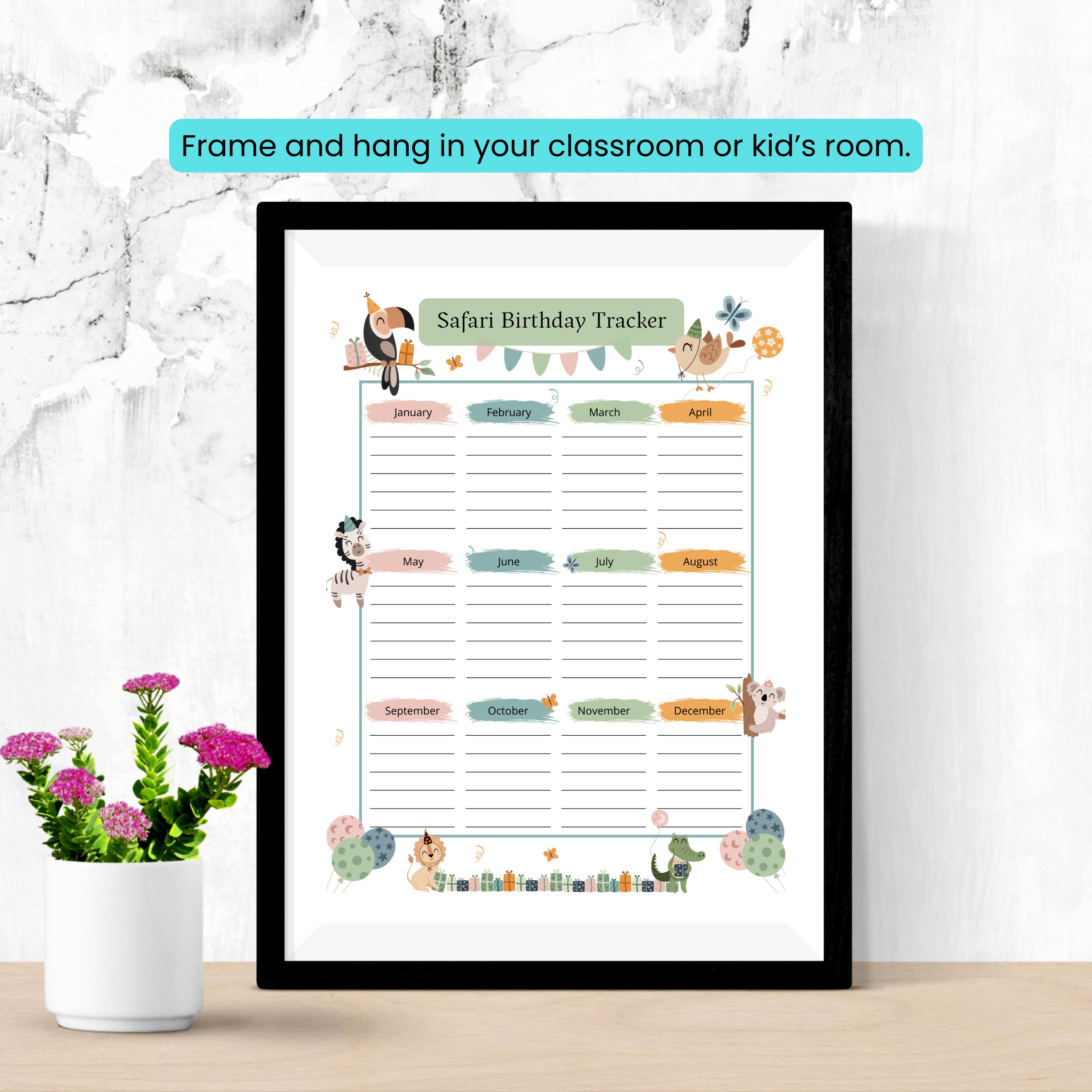 Editable Birthday Tracker for Kids, Birthday Planner Printable Calendar ...