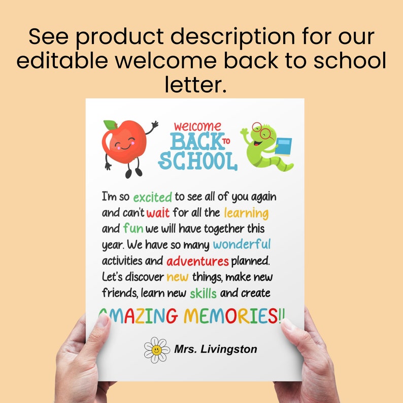 End of School Year Letter Printable, Goodbye Letter to Student 5x7 ...