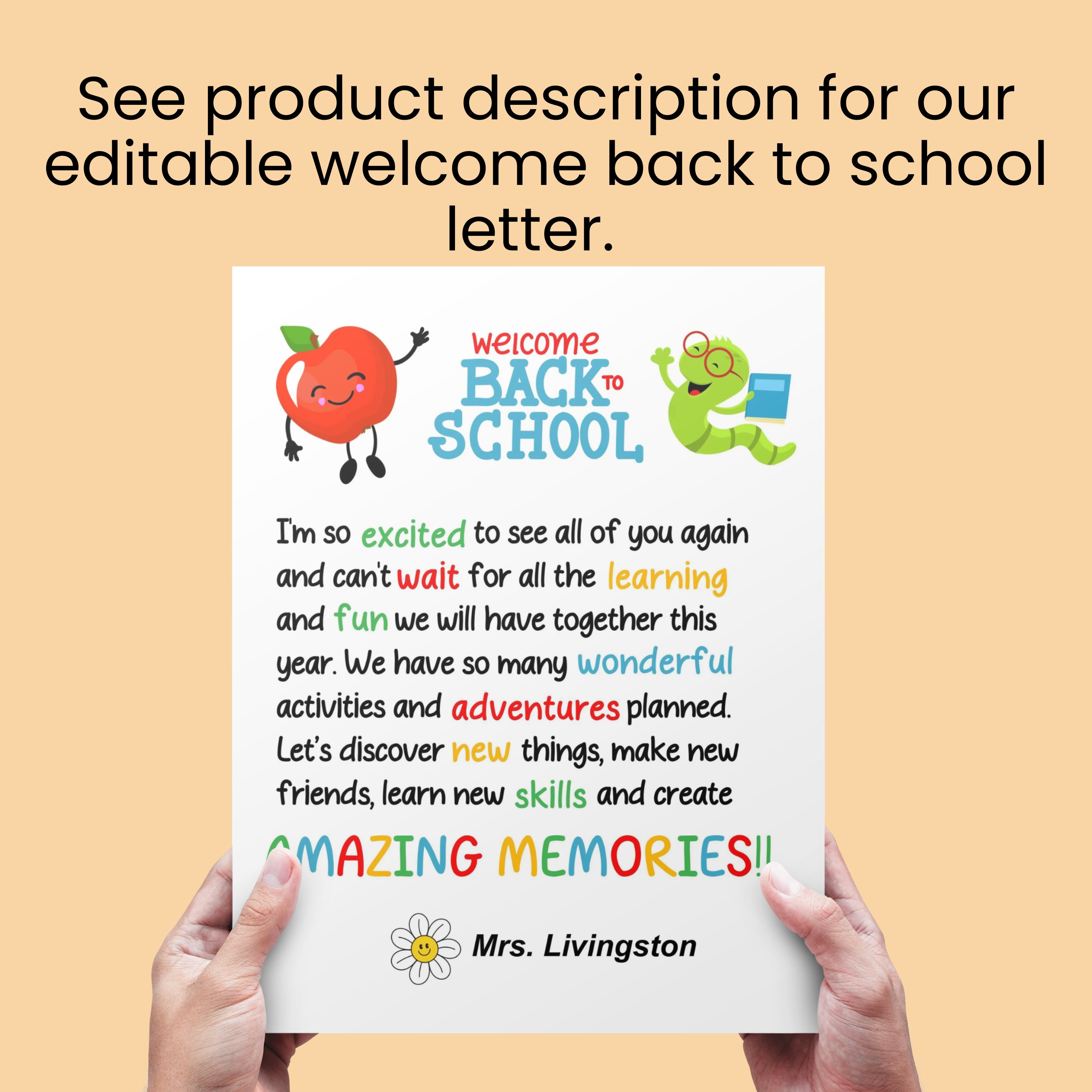End of School Year Letter Printable, Goodbye Letter to Student 5x7 ...