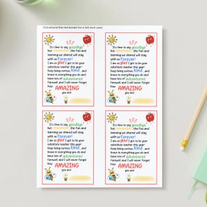 Substitute Teacher End of Year Letter to Students, Goodbye Letter From ...