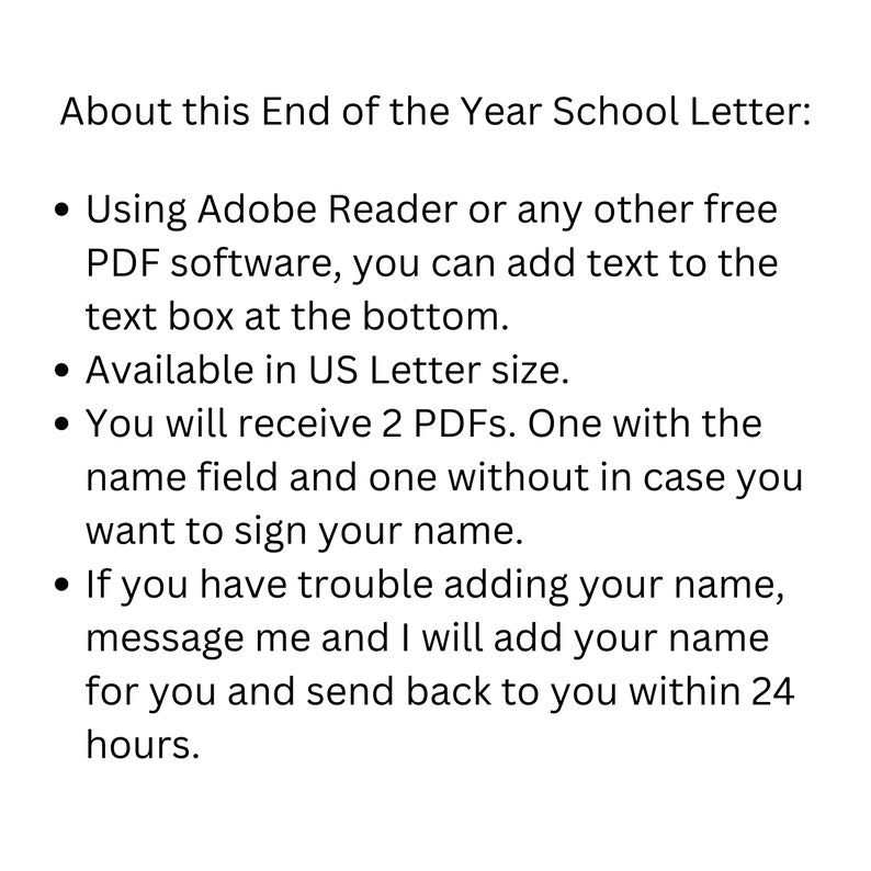 End of School Year Letter Printable, Goodbye Letter to Student ...