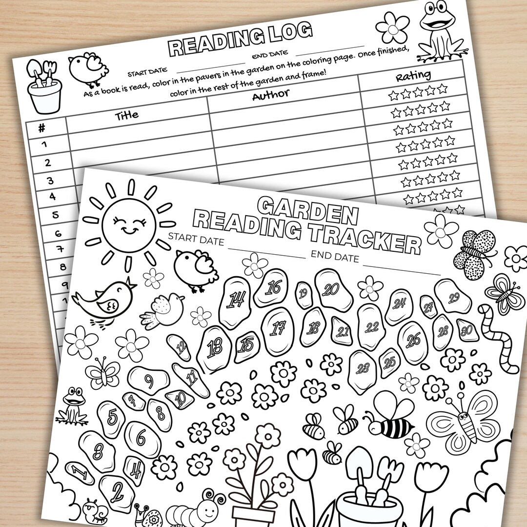 Coloring Page Reading Tracker for Kids Summer Reading Log Printable ...