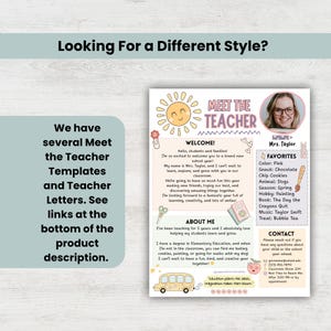 Fillable First Day of School Poem, Welcome Letter for Students, Teacher ...