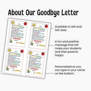 End of School Year Letter Printable, Goodbye Letter to Student ...