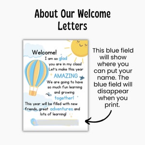 Welcome Back to School Letter, First Day of School Card, Teacher ...