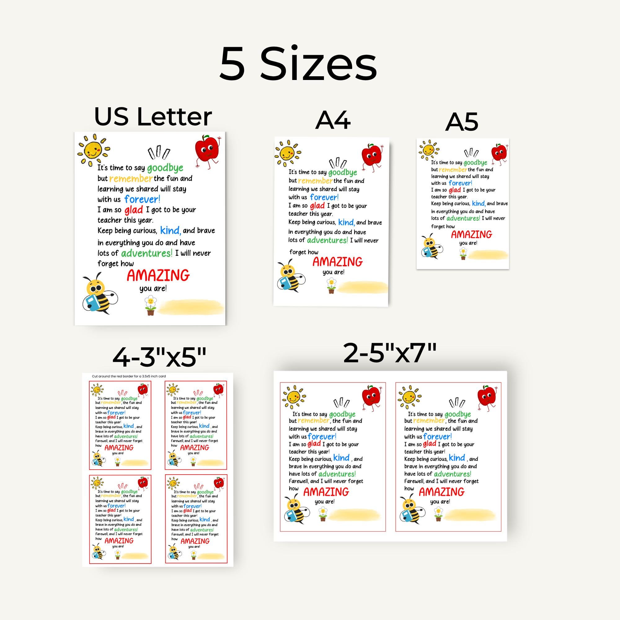 End of School Year Letter Printable, Goodbye Letter to Student ...