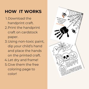 Spider Halloween Handprint Craft, Printable Halloween Handprint Art ...
