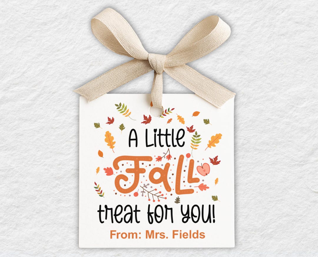 Fall Gift Tags for Classroom Favors or Teacher Appreciation, Treat Bag ...