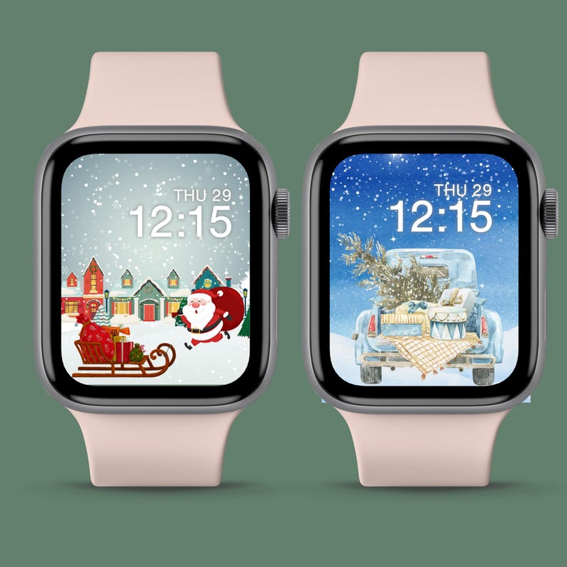 6 Christmas Apple Watch Backgrounds Apple Watch Wallpapers Holiday ...