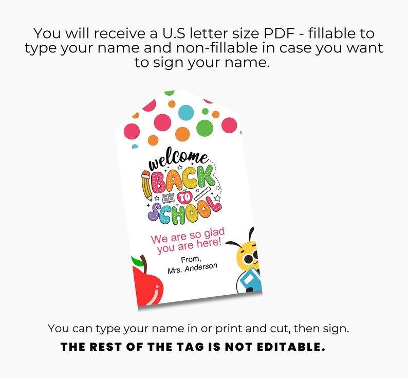 Fillable Teacher Appreciation Gift Tag Printable, Teacher Thank You ...