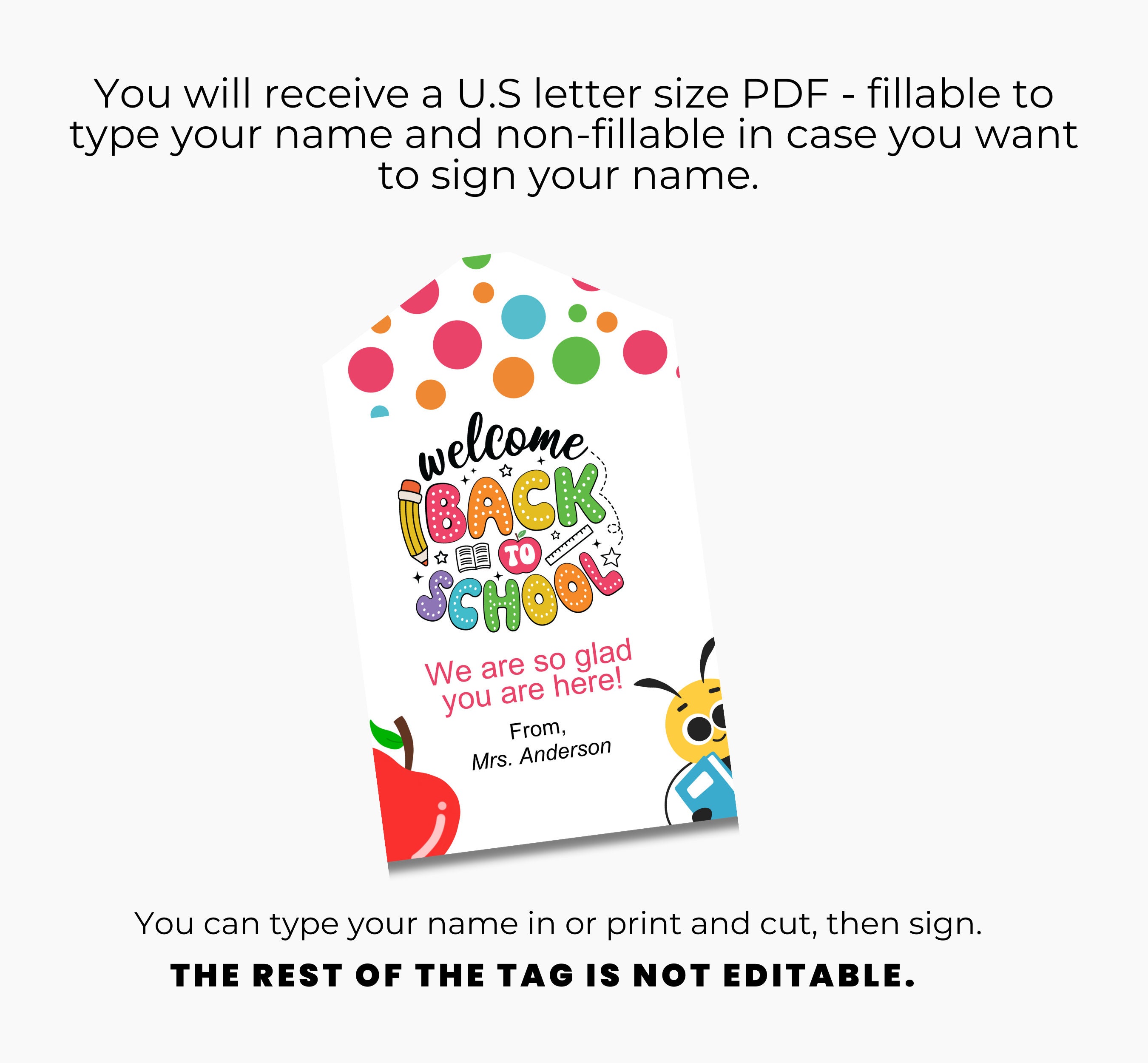 Fillable Teacher Appreciation Gift Tag Printable, Teacher Thank You ...