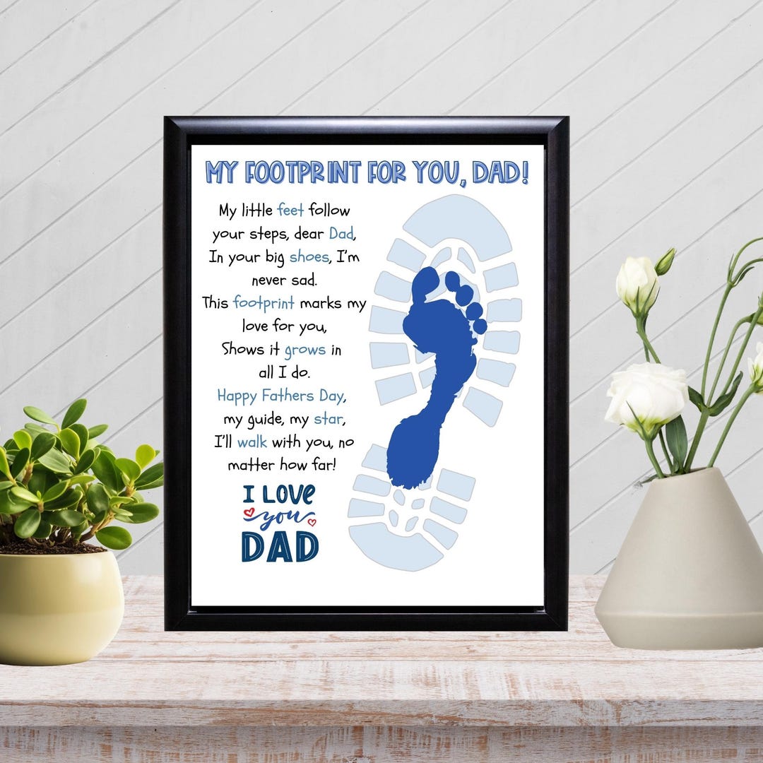 Fathers Day Poem Footprint Art Printable, Fathers Day Footprint Craft ...