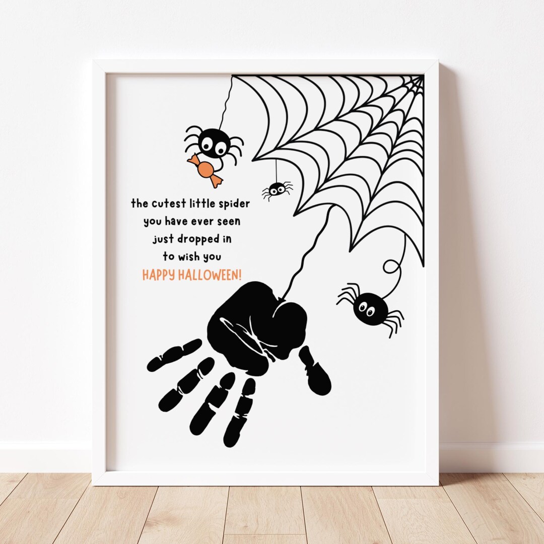 Spider Halloween Handprint Craft, Printable Halloween Handprint Art ...