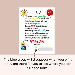 End of School Year Letter Printable, Goodbye Letter to Student ...