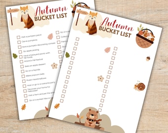 Fall Bucket List, Fall Bucket List Printable, Halloween Bucket List ...