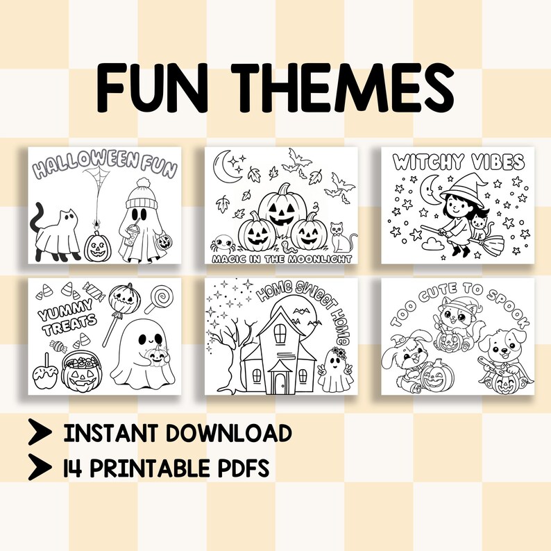 Halloween Coloring Pages for Kids, Fall Activity Sheets - Etsy