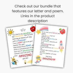 End of School Year Letter Printable, Goodbye Letter to Student ...