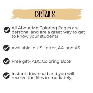 All About Me Student Printable, Favorite Things-coloring Page for Kids ...