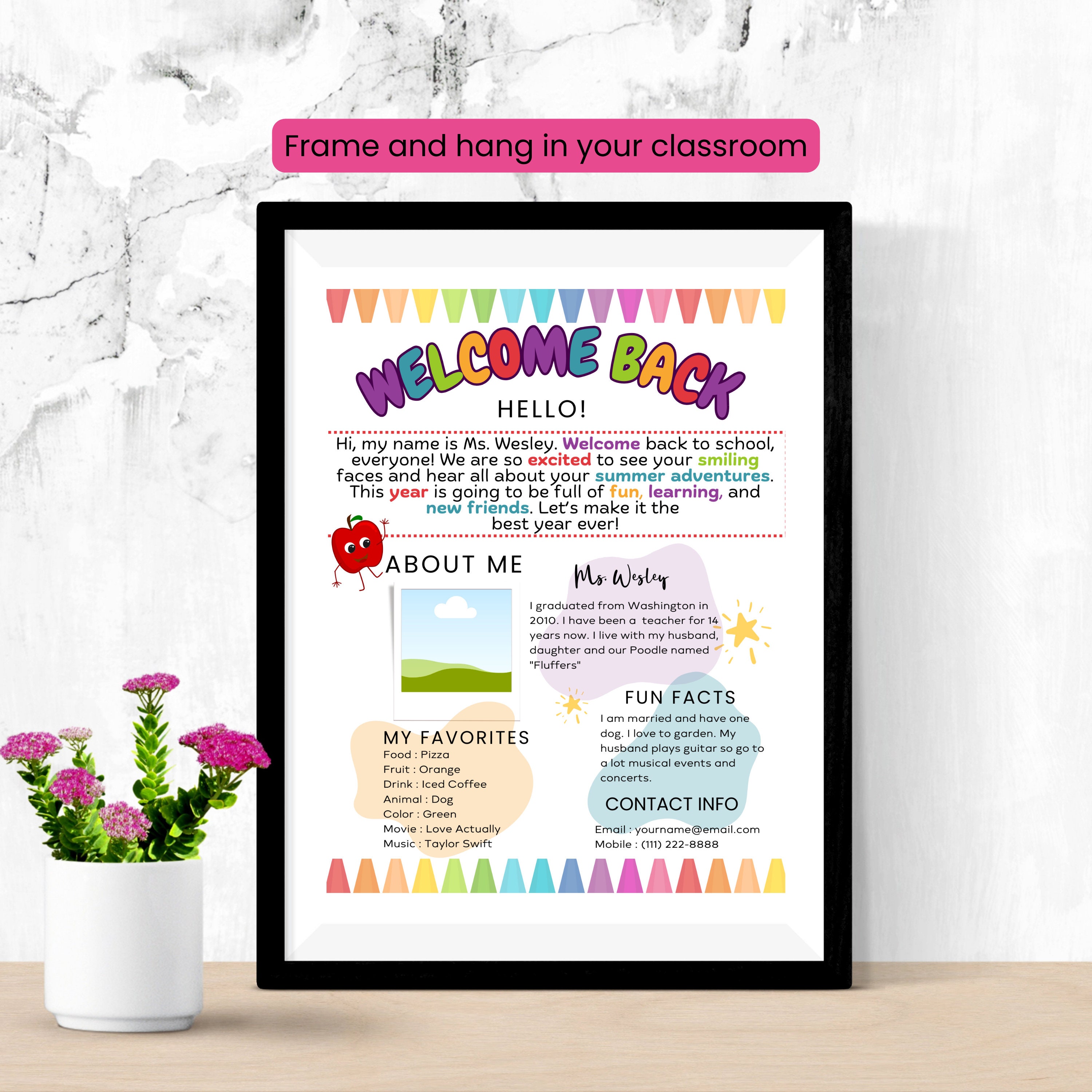 Editable Meet the Teacher Template, Newsletter Template Canva, All ...