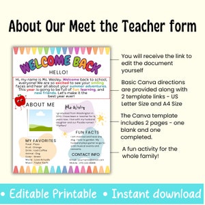 Editable Meet the Teacher Template, Newsletter Template Canva, All ...