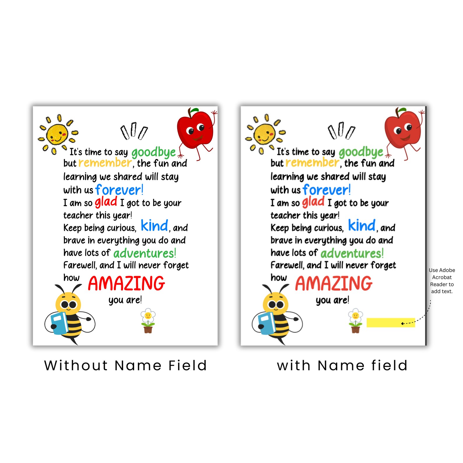 End of School Year Letter Printable, Goodbye Letter to Student ...