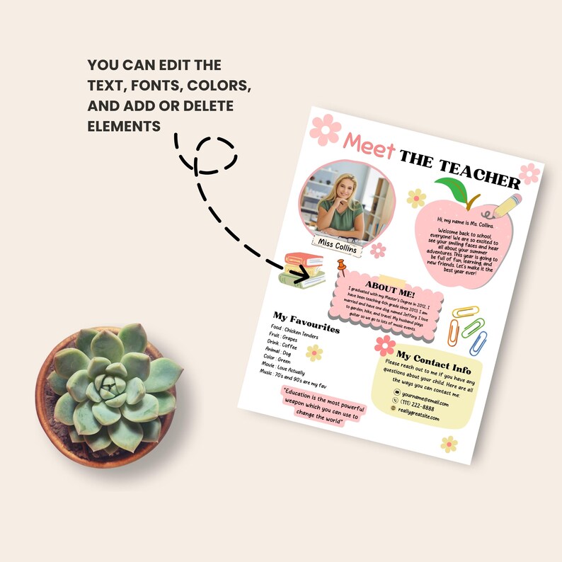 Editable Meet the Teacher Template, About the Teacher Templates Canva ...