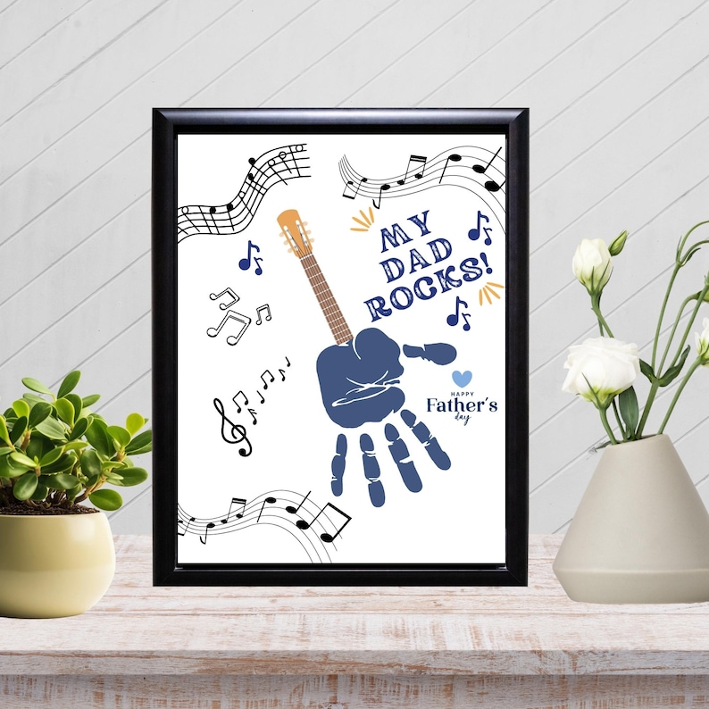 Guitar Handprint Art for Father's Day | Music Theme Keepsake Craft | My ...