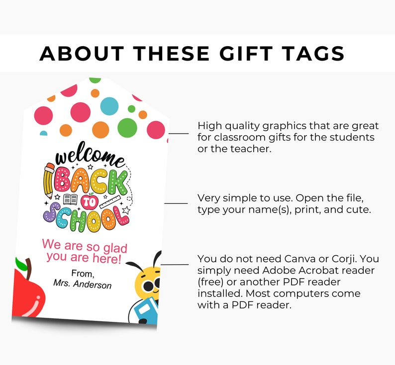 Fillable Teacher Appreciation Gift Tag Printable, Teacher Thank You ...