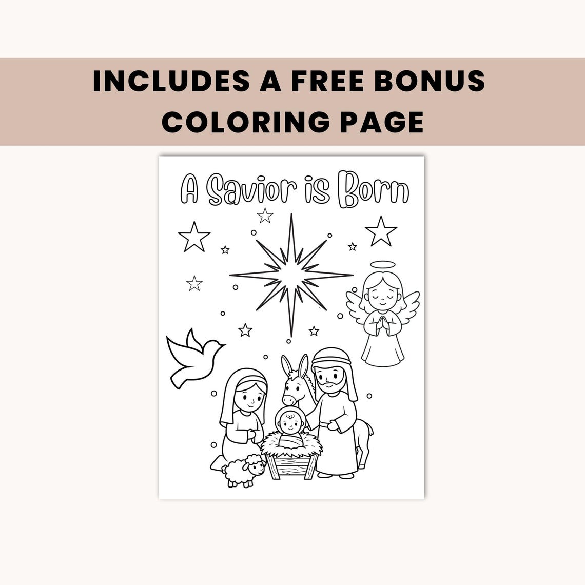 Nativity Activity Placemat, Happy Birthday Jesus Printable, Sunday ...