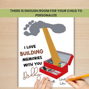 Fathers Day Footprint Craft With Hammer, Daddy Handprint, Classroom ...