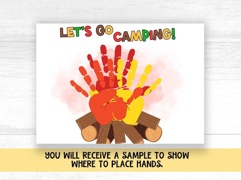Camp Fire Craft, Camp Fire Handprint Art, Camp Coloring Page, Summer ...
