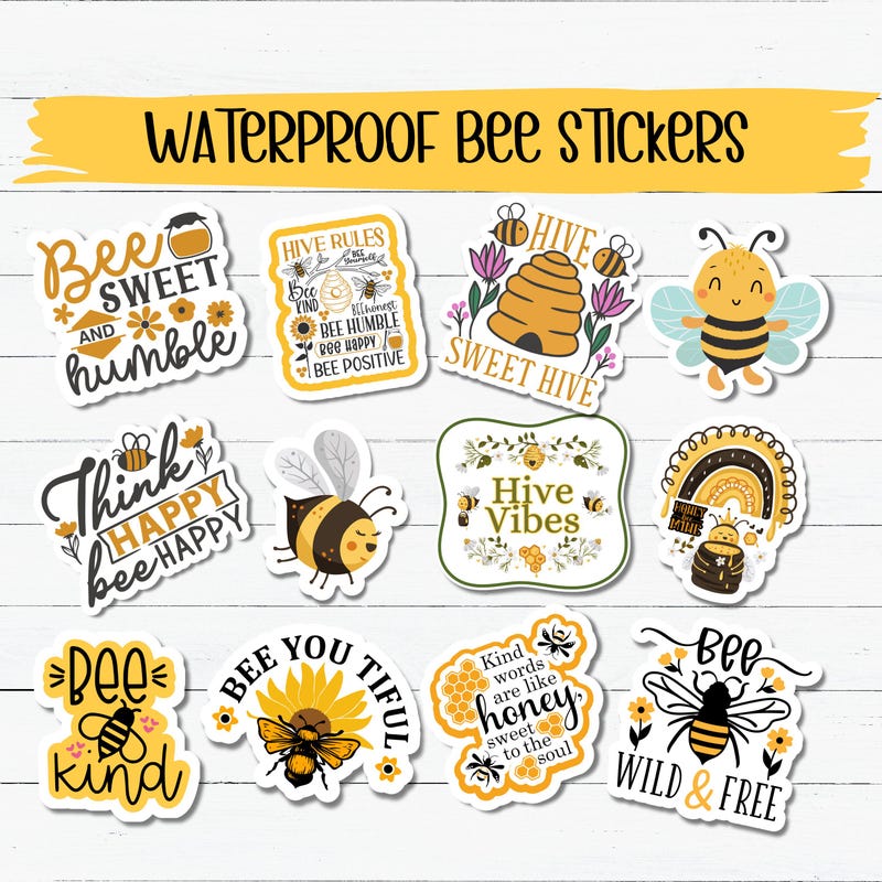 Bee Sticker - Etsy