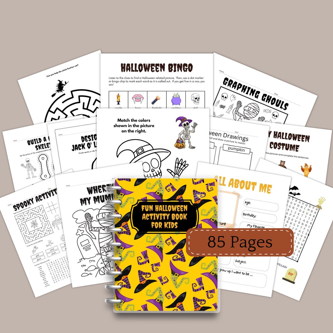 Halloween Activities Book Halloween Coloring Halloween Word - Etsy