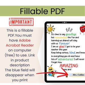 Childminder End of School Year, Goodbye Letter Printable for Last Day ...