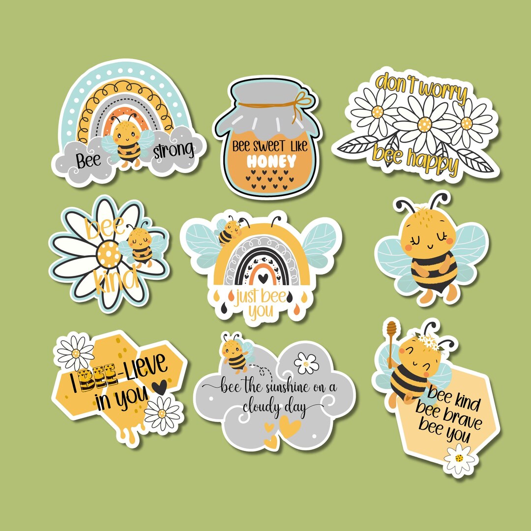 Waterproof Cute Bee Stickers, Bumble Bee Stickers, Motivational Decals ...