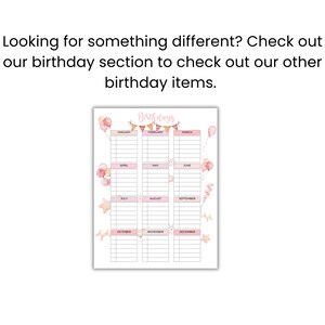 Editable Birthday Tracker for Kids, Birthday Planner Printable Calendar ...