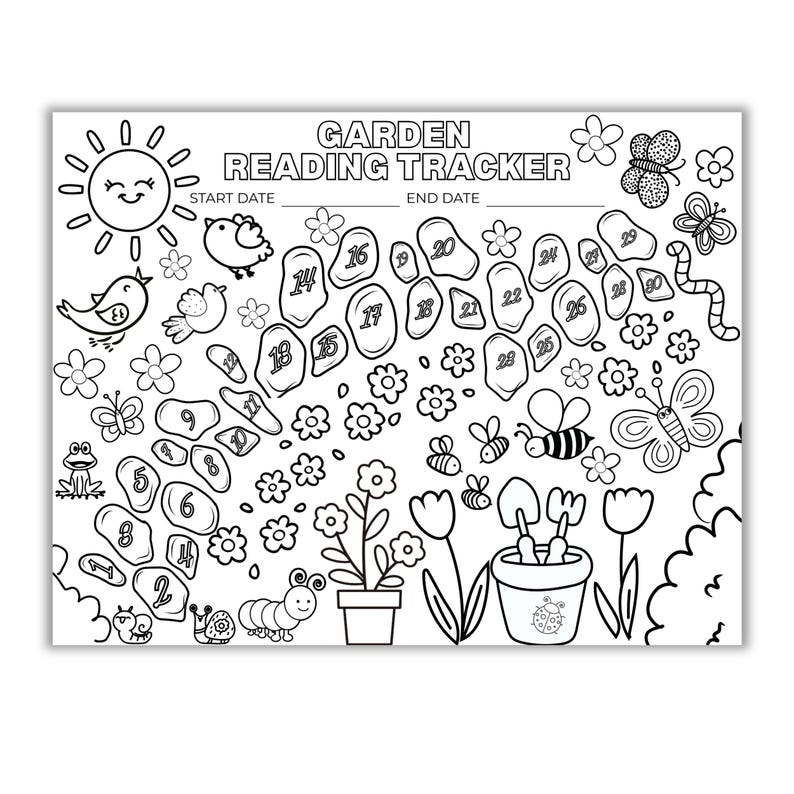 Kids Reading Tracker Coloring Page | Summer Reading Log Printable for ...