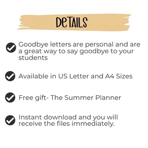 End of School Year Letter Printable, Goodbye Letter to Student ...