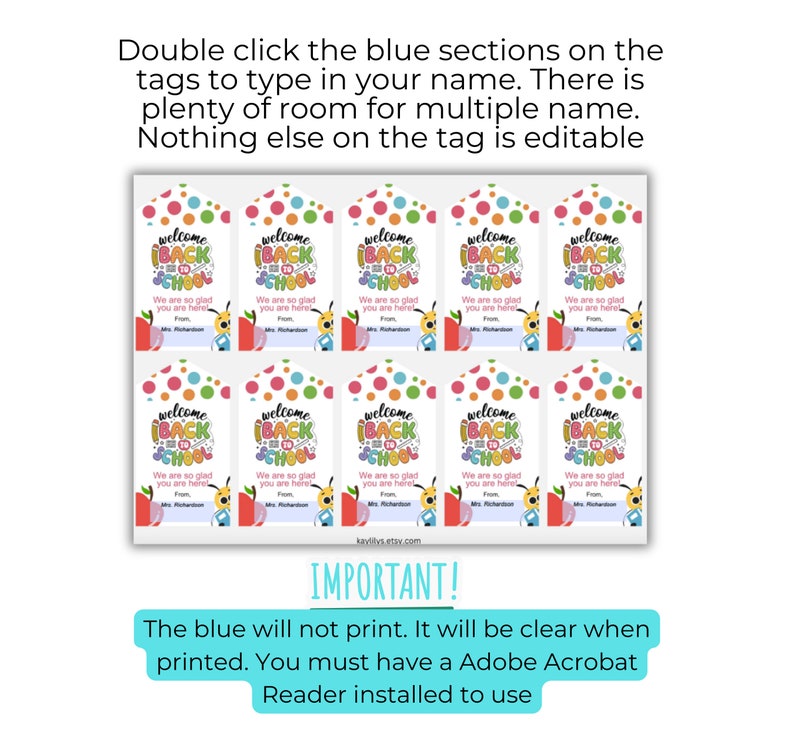 Fillable Teacher Appreciation Gift Tag Printable, Teacher Thank You ...