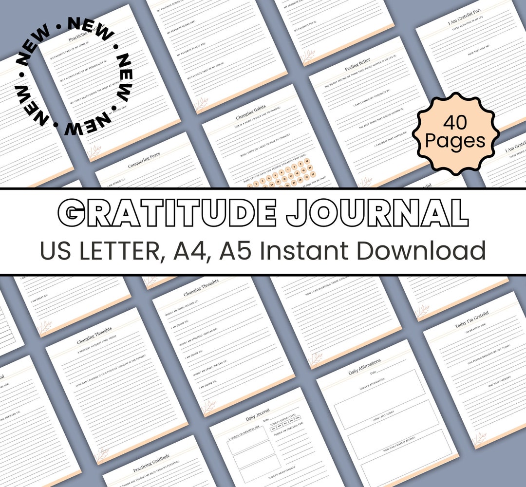 Gratitude Journal Printable, Mental Health Journal Prompts, Gratitude ...