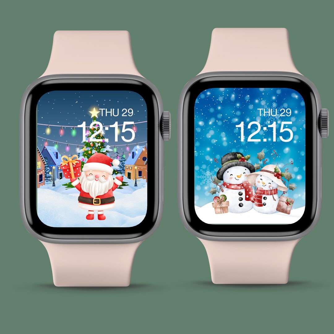 6 Christmas Watch Face Bundle, Christmas Apple Watch Wallpapers ...