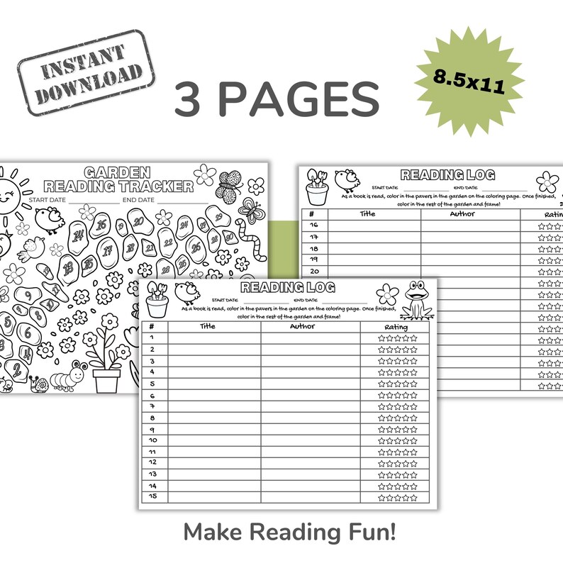 Kids Reading Tracker Coloring Page | Summer Reading Log Printable for ...