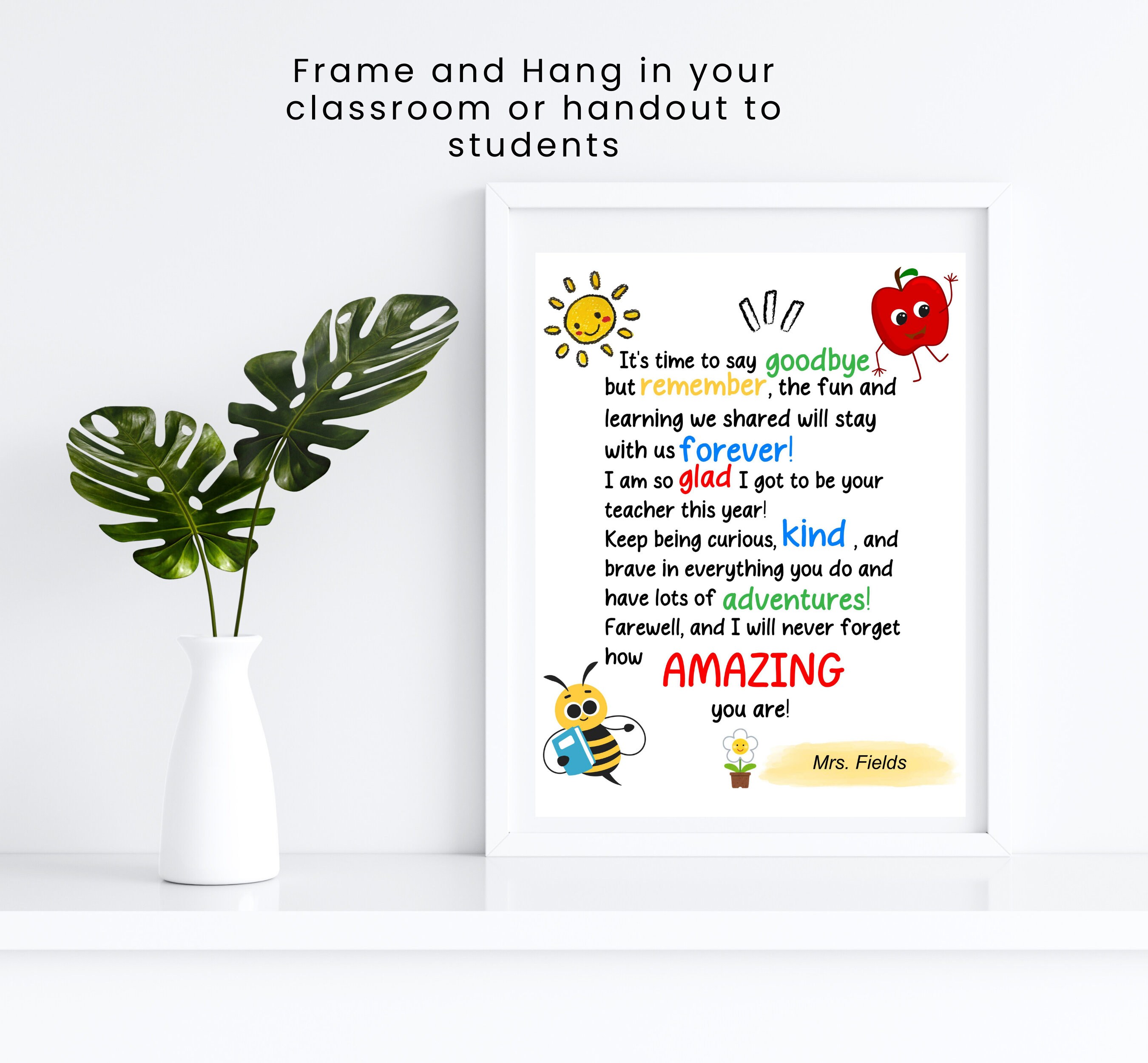 End of School Year Letter Printable, Goodbye Letter to Student ...