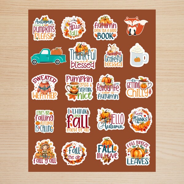 Autumn Stickers - Etsy