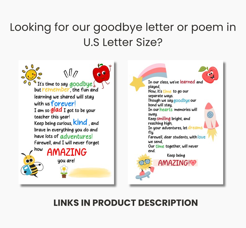 End of School Year Letter Printable, Goodbye Letter to Student ...