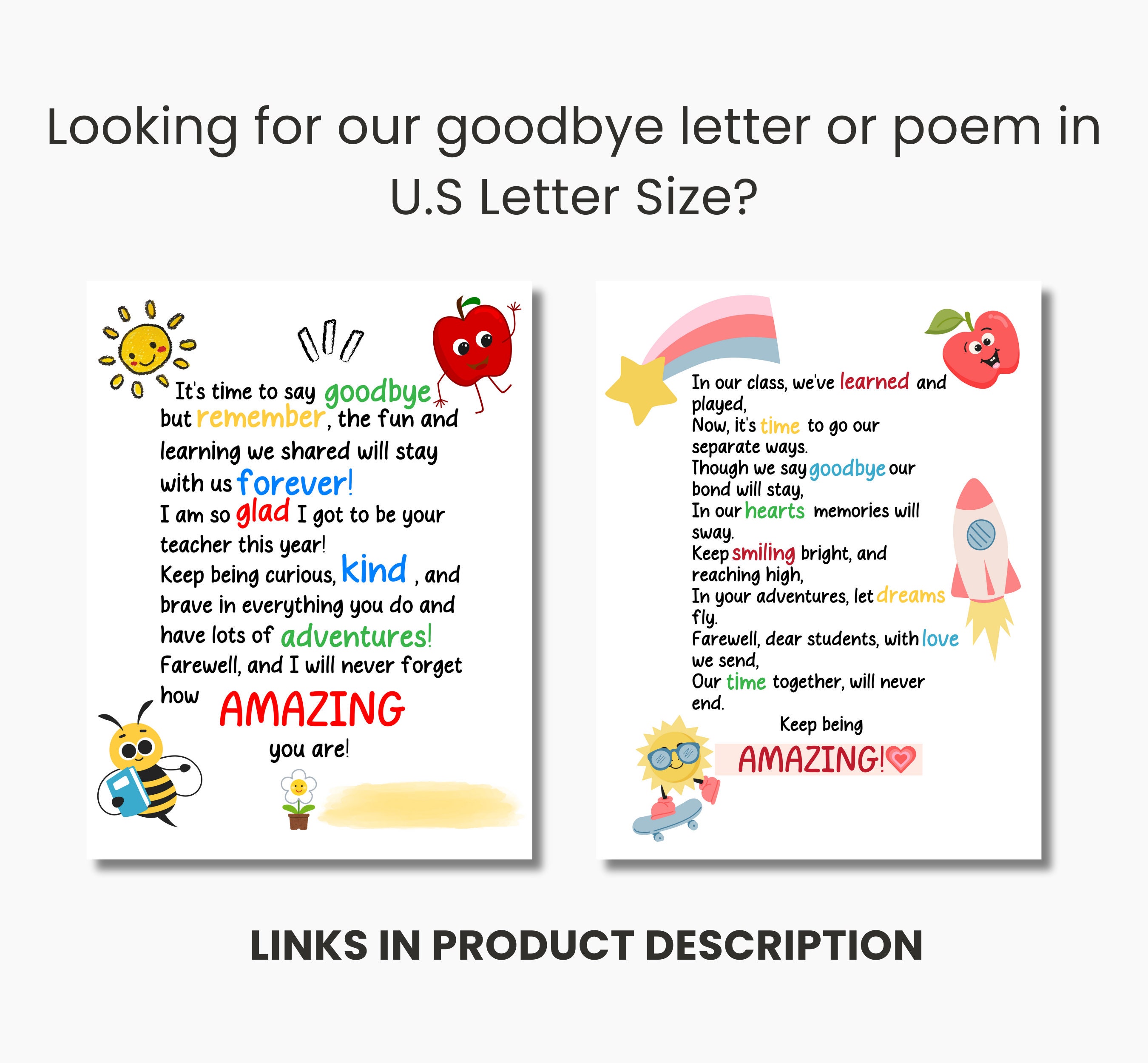 End of School Year Letter Printable, Goodbye Letter to Student ...