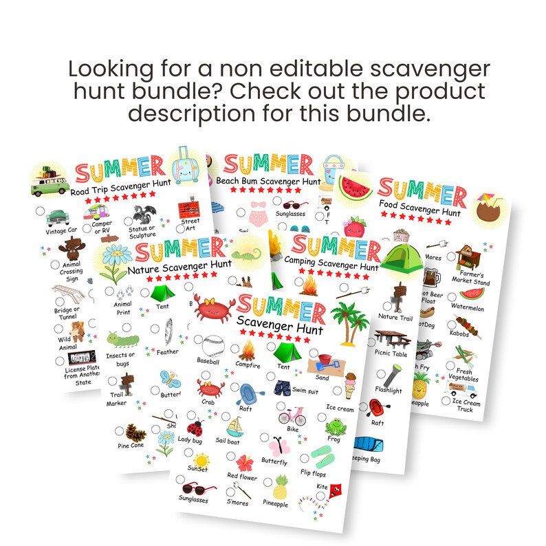 Lista de deseos de verano editable, Actividades de verano para niños y ...