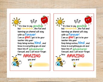 End of School Letter Gift From Teacher End of Year Poem for Students ...